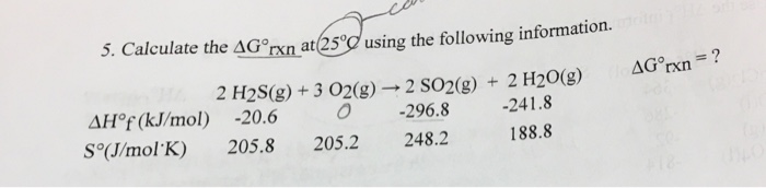 Solved Calculate the delta G degree_rxn at 25 degree using | Chegg.com