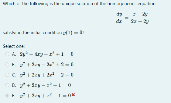 Which of the following is the unique solution of the | Chegg.com
