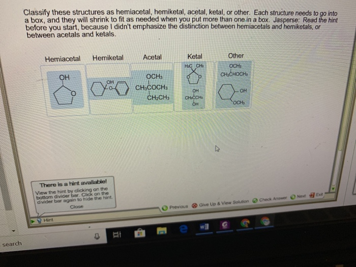 Solved Classify these structures as hemiacetal, hemiketal, | Chegg.com
