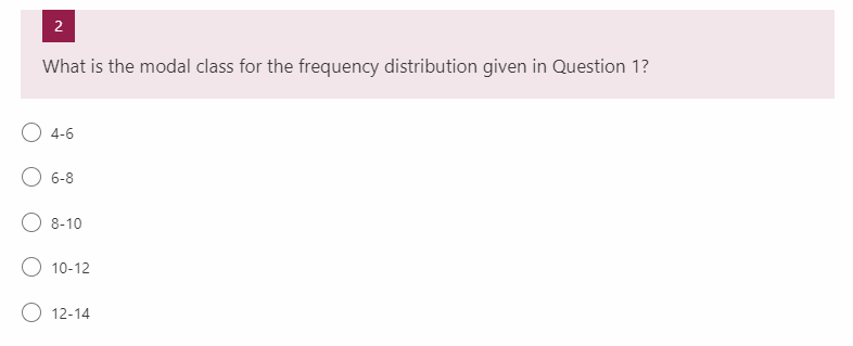 Solved 2 What is the modal class for the frequency | Chegg.com