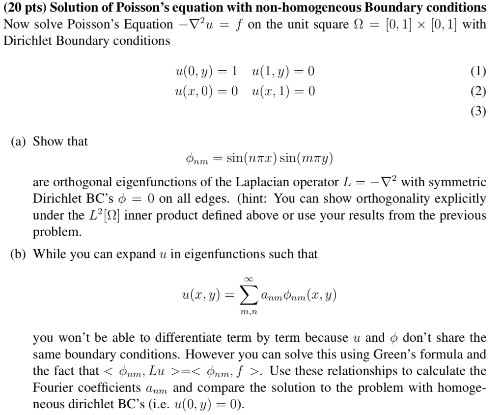 20 Pts Solution Of Poissons Equation With