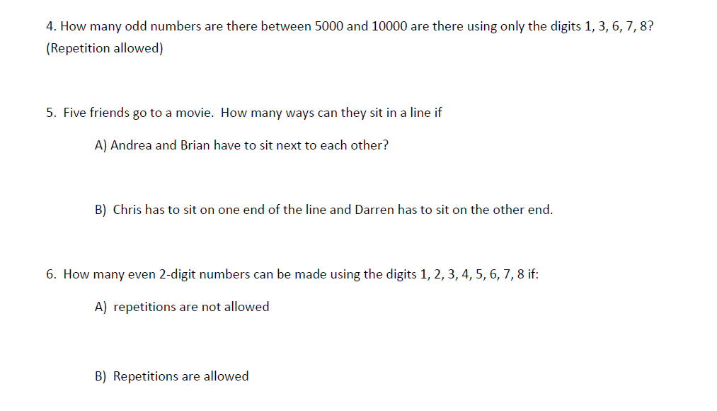 Solved 4. How many odd numbers are there between 5000 and | Chegg.com