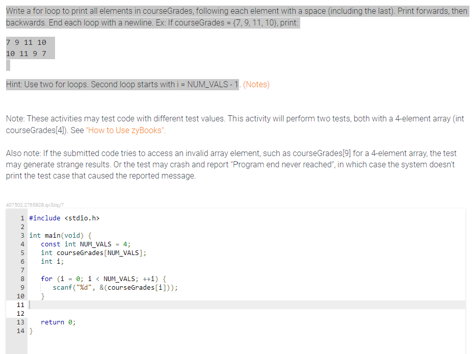 Solved In regular C. Please also explain what the question | Chegg.com
