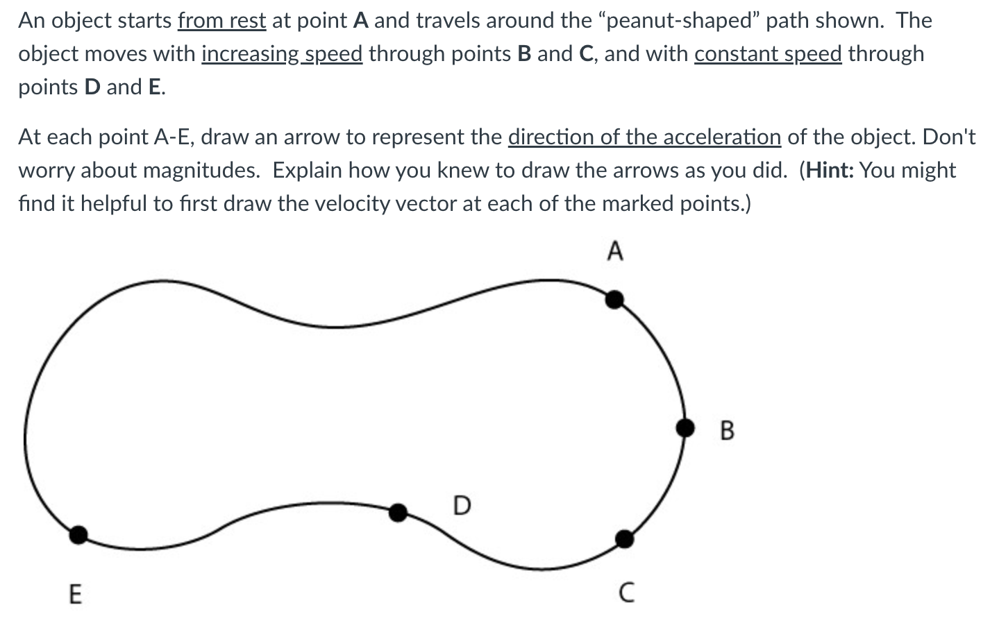 Solved An object starts from rest at point A and travels | Chegg.com