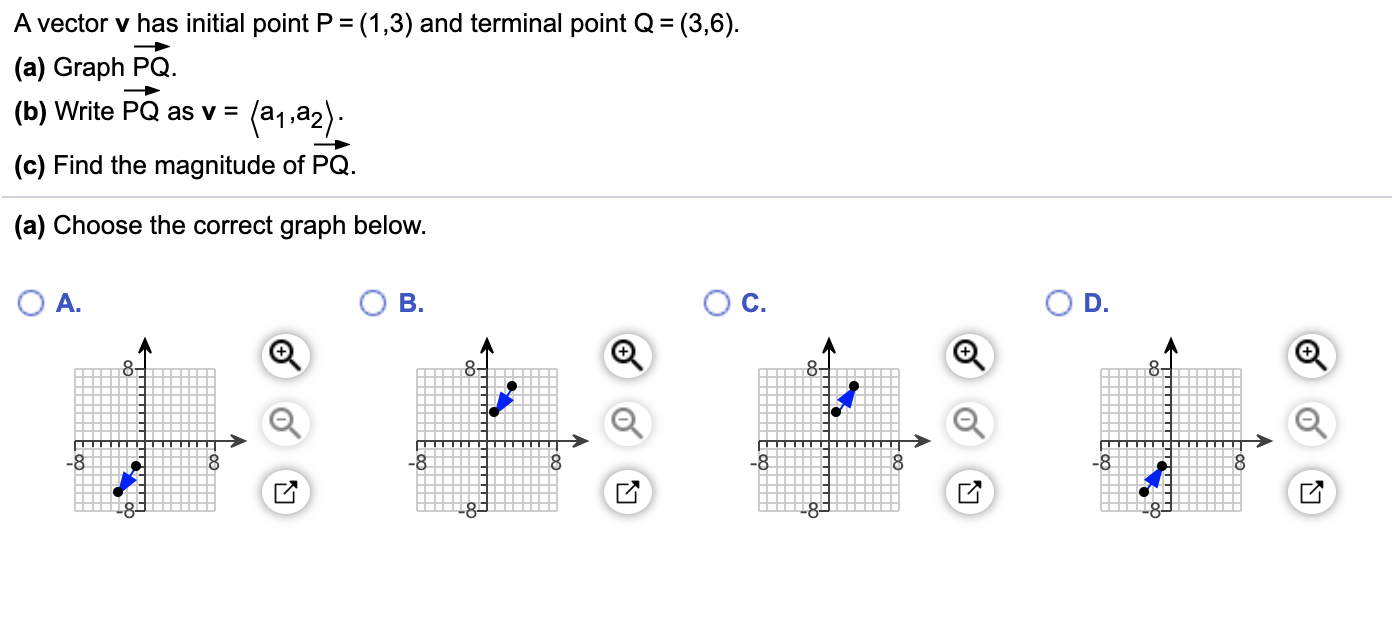 Solved A vector v has initial point P = (1,3) and terminal | Chegg.com