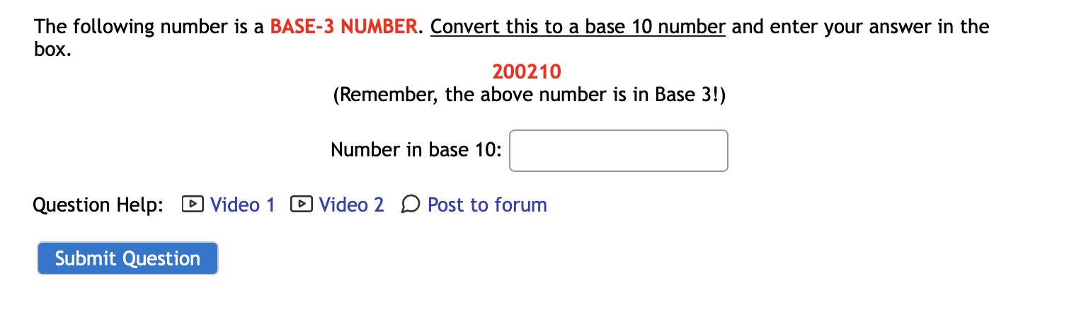 Solved The following number is a BASE-3 NUMBER. Convert this | Chegg.com