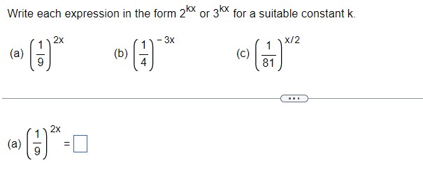 Solved Write each expression in the form 2kx or 3kx for a | Chegg.com