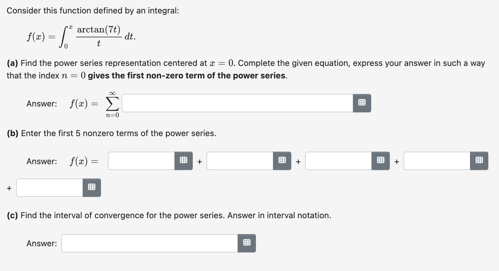 Solved Consider this function defined by an integral: | Chegg.com