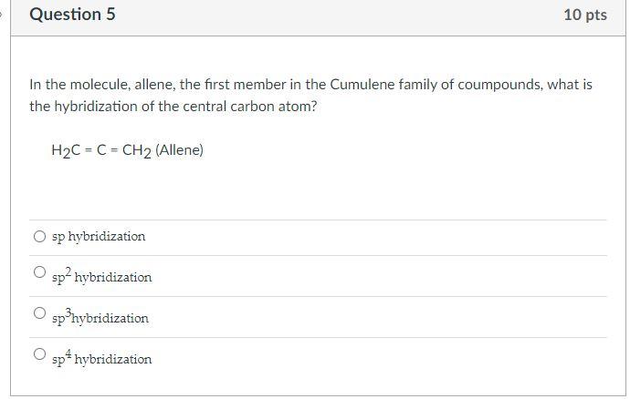 Solved In the molecule, allene, the first member in the | Chegg.com