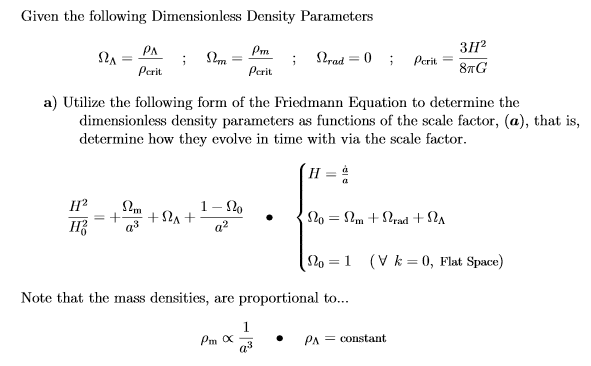 Solved This is from a course in cosmology. I am looking to | Chegg.com
