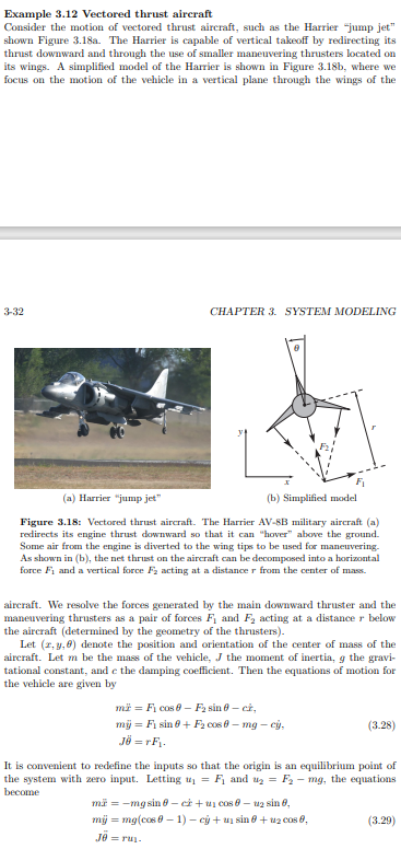 Solved 9.11 (Vectored thrust aircraft) Consider the lateral | Chegg.com