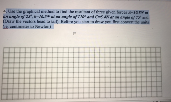 Solved 4. Use the graphical method to find the resultant of | Chegg.com