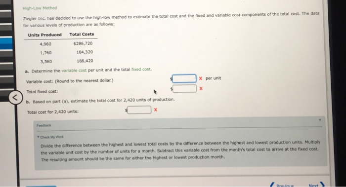 Solved High-Low Method total cost. The data Inc. has decided | Chegg.com