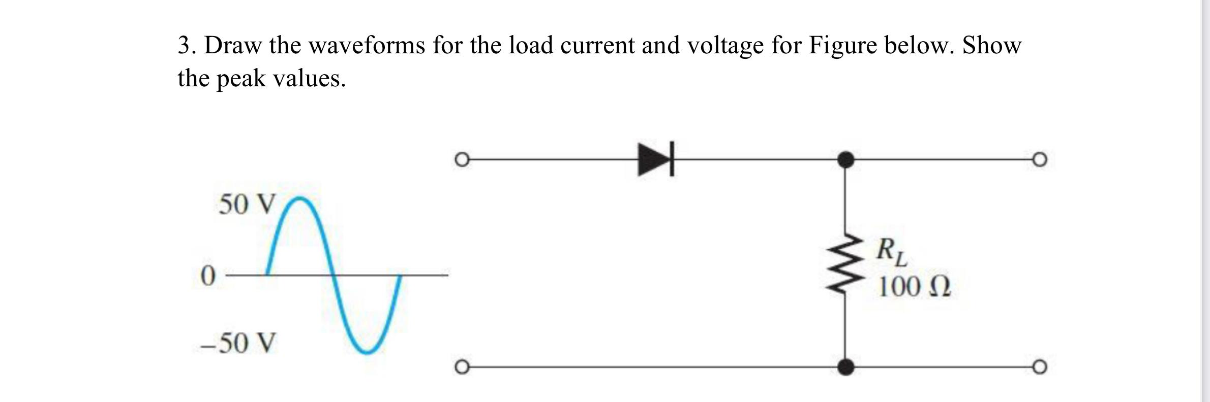 Solved 3. Draw the waveforms for the load current and | Chegg.com