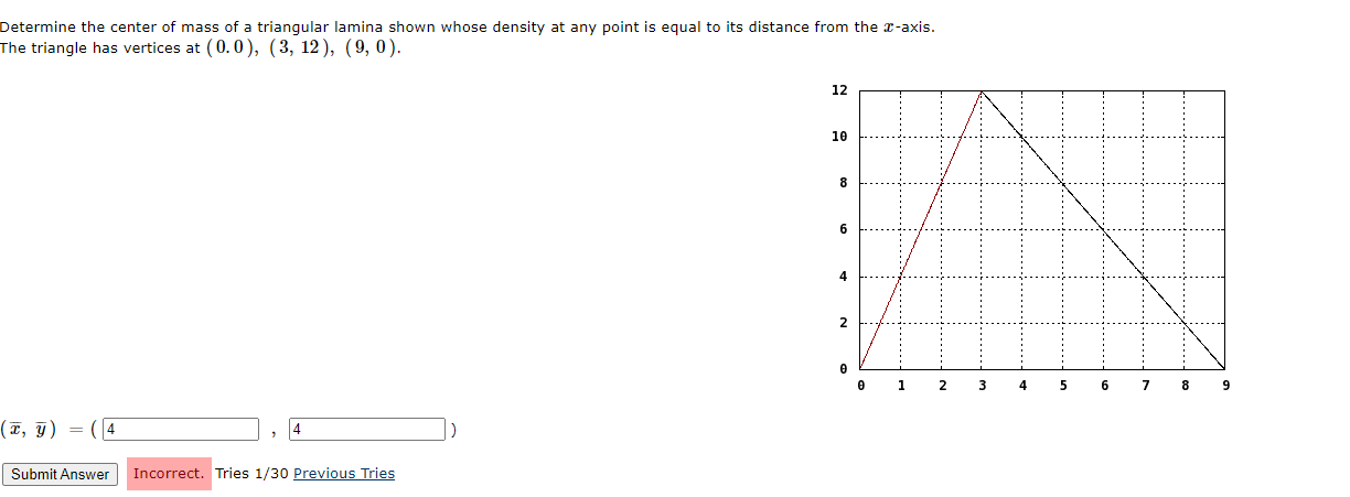 letermine the center of mass of a triangular lamina | Chegg.com