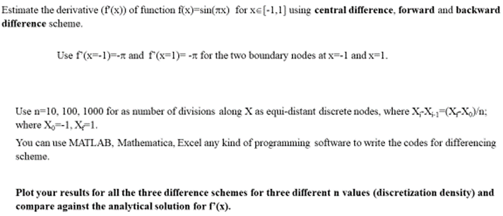 Solved Estimate the derivative (f'(x)) of function | Chegg.com