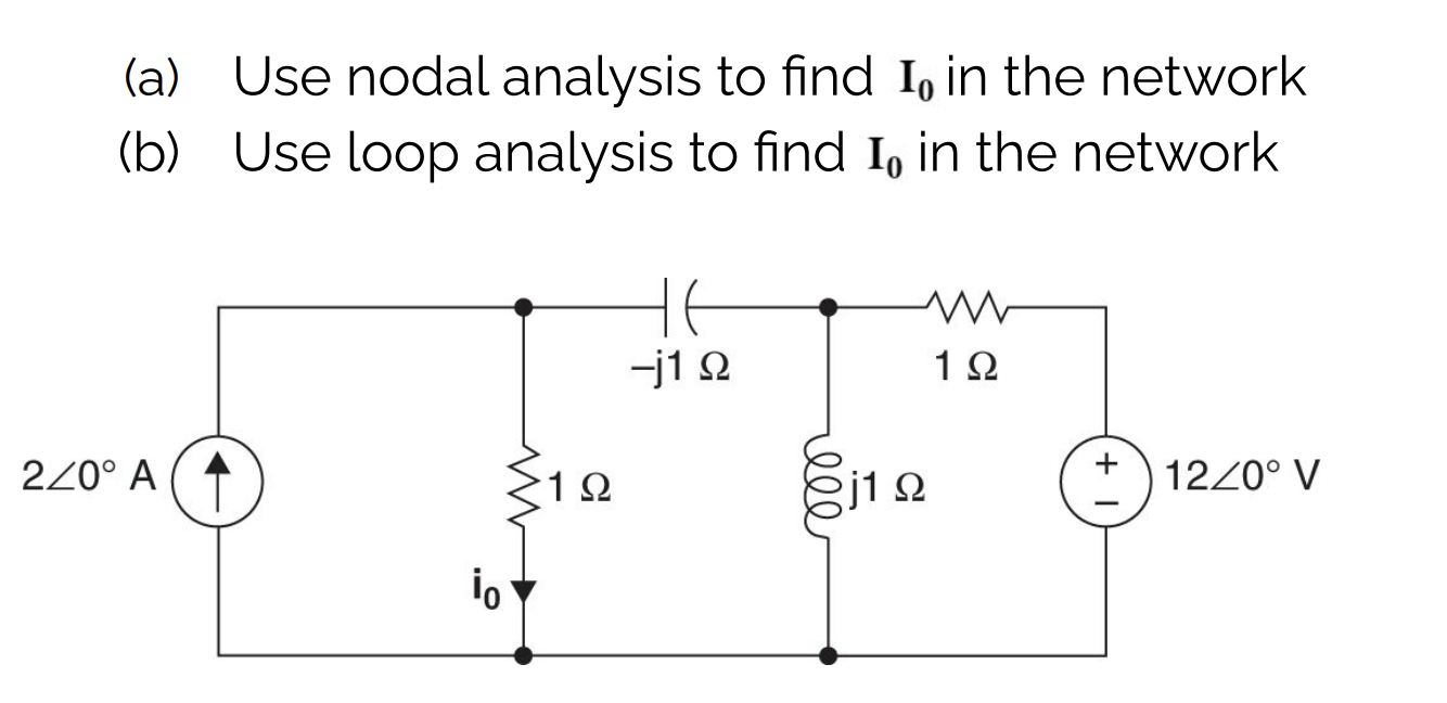 Solved (a) Use nodal analysis to find I0 in the network (b) | Chegg.com