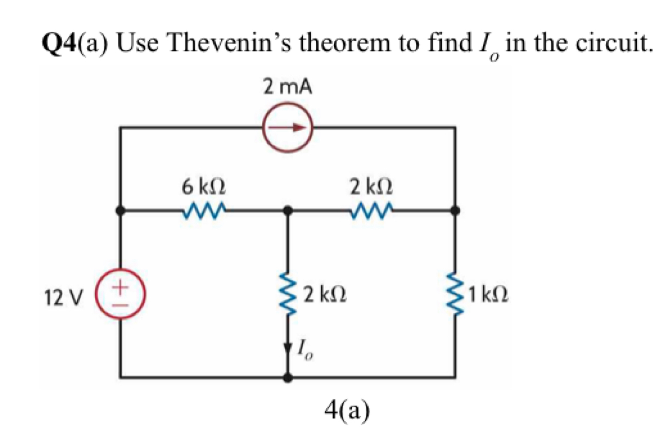 Solved Q4(a) Use Thevenin’s theorem to find I in the | Chegg.com
