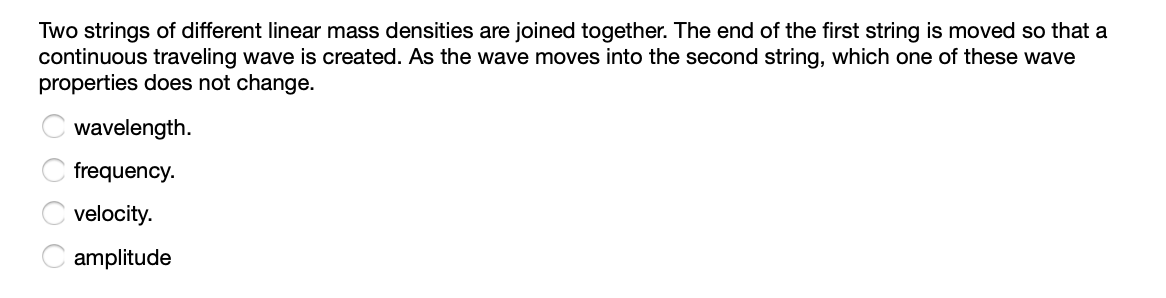Solved Two strings of different linear mass densities are | Chegg.com