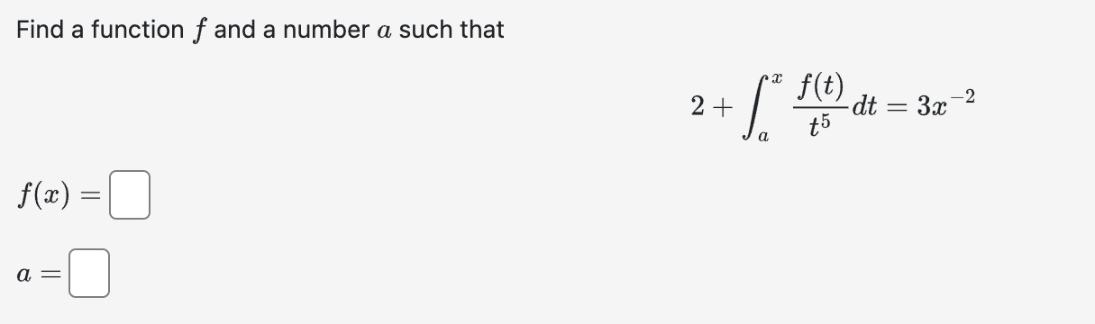 Solved Find a function f and a number a such that | Chegg.com