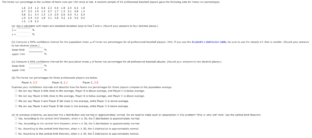 Solved to two decimal places-) lower limit upper limit lower | Chegg.com