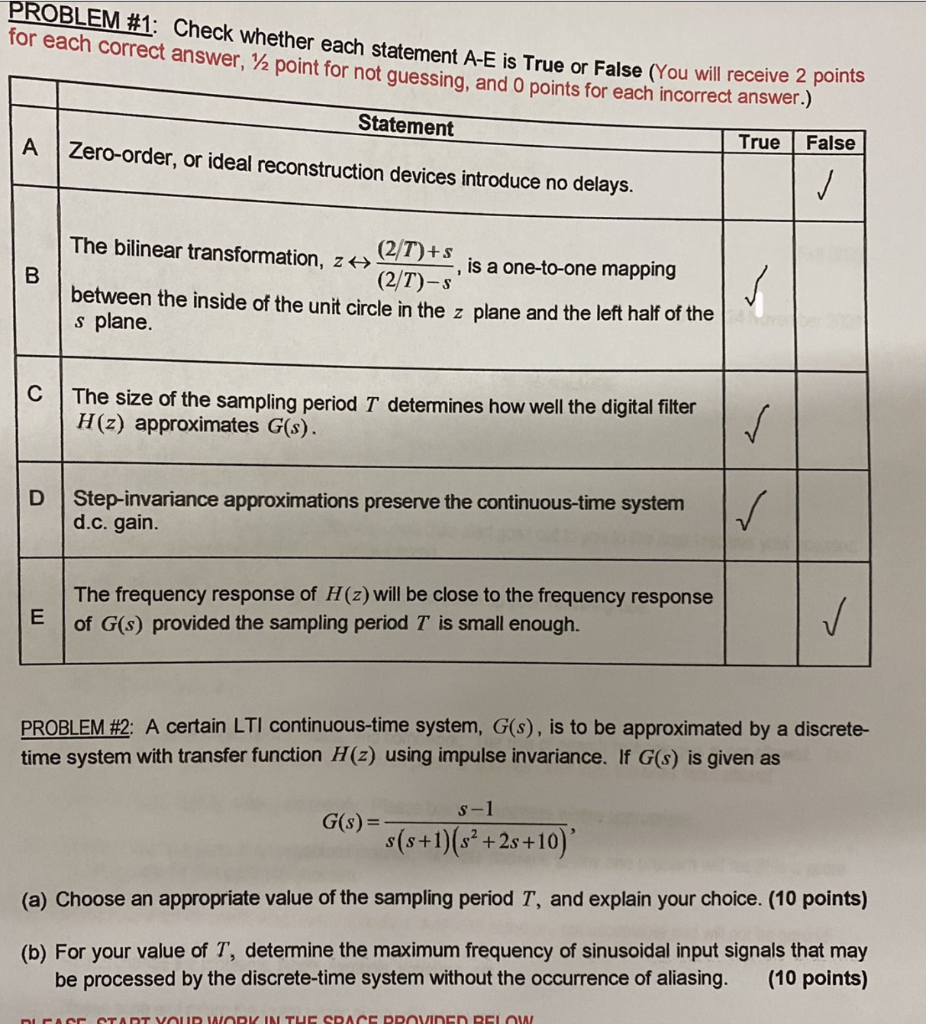 Solved PROBLEM #1: Check whether each statement A-E is True | Chegg.com