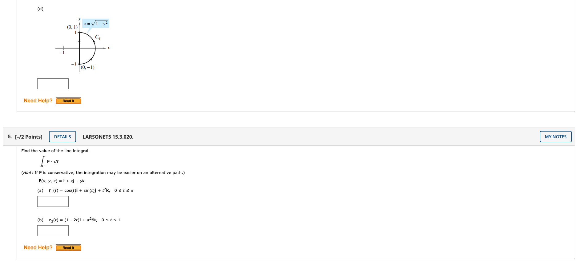 Solved Find the value of the line integral. F. dr (Hint: If | Chegg.com