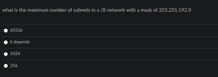 Solved what is the maximum number of subnets in a /8 network | Chegg.com