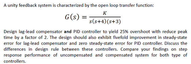 Solved A unity feedback system is characterized by the open | Chegg.com