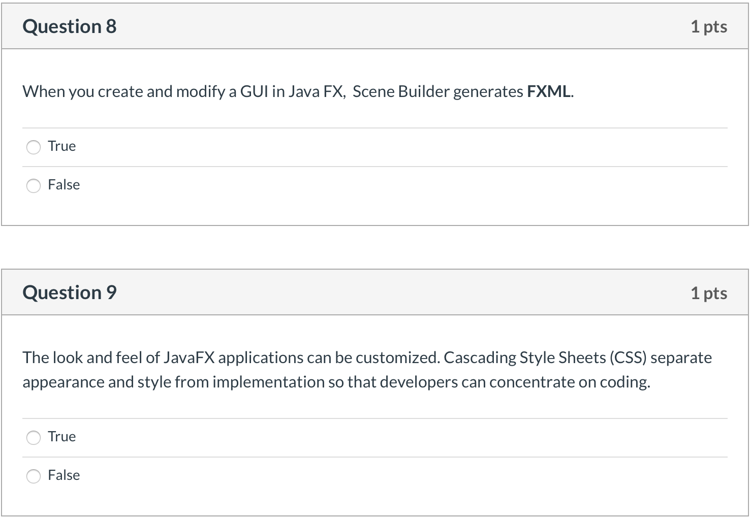 Question 1 1 pts The window in which a JavaFX app's | Chegg.com