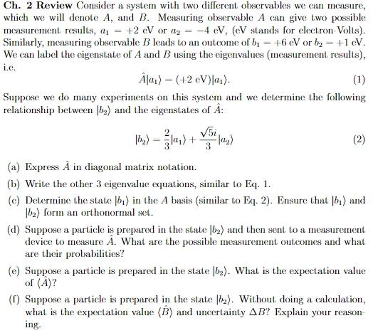 Solved Ch. 2 Review Consider a system with two different | Chegg.com