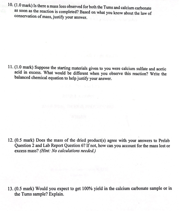 Solved (1 mark) Table 2a: Raw data (Fill in the table. | Chegg.com