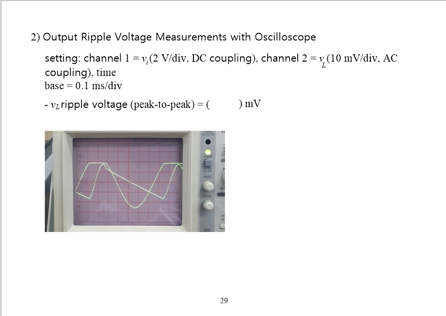 Solved 2) Output Ripple Voltage Measurements with | Chegg.com