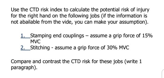 Use the CTD risk index to calculate the potential | Chegg.com