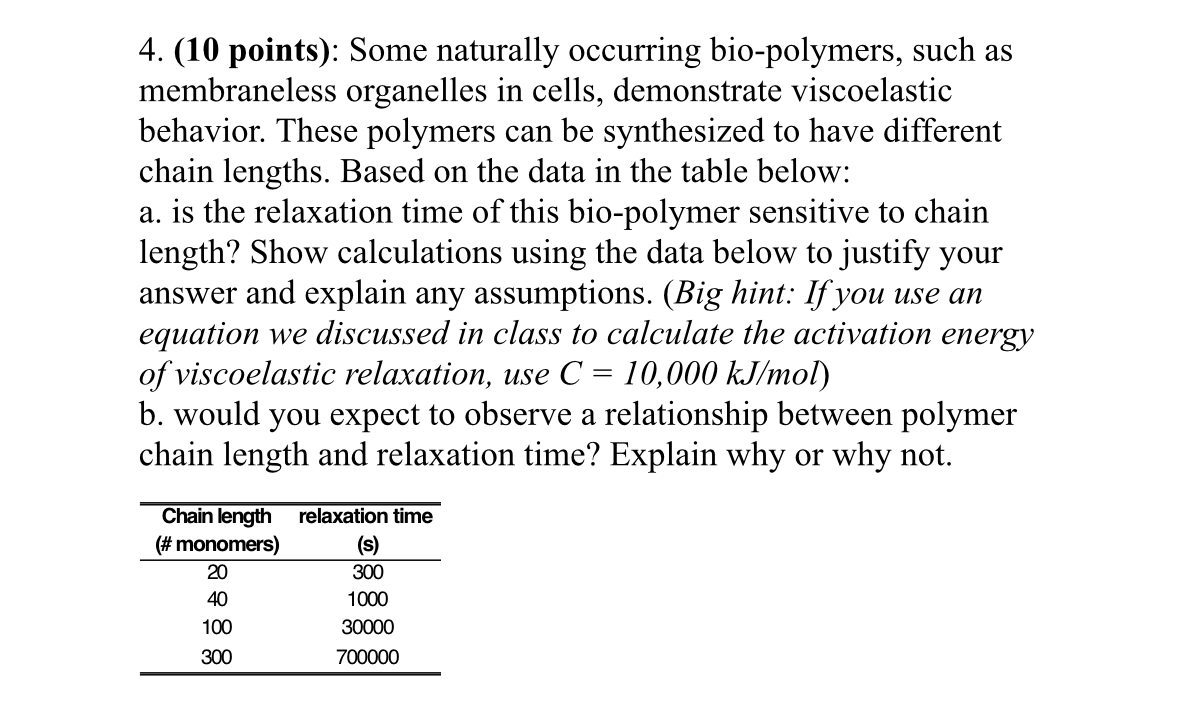 Solved (10 ﻿points): Some naturally occurring bio-polymers, | Chegg.com