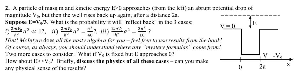 Solved 2. A particle of mass m and kinetic energy E>0 | Chegg.com
