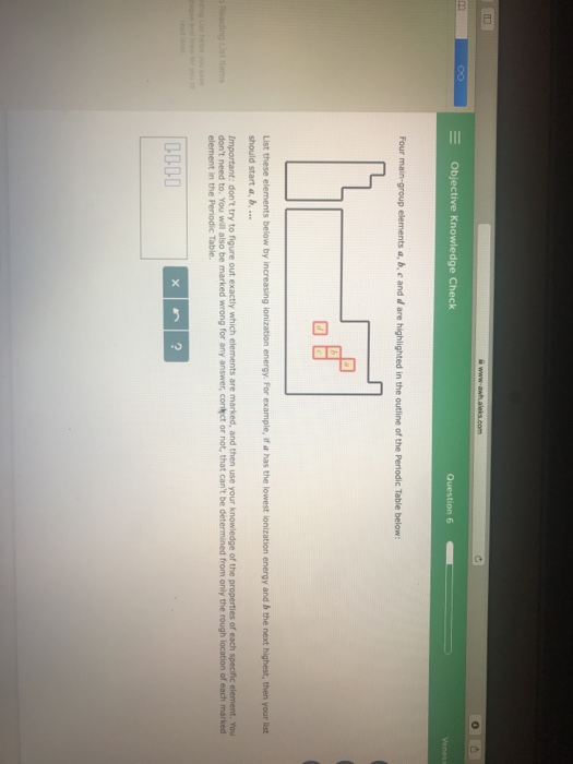 Solved Objective Knowledge Check Four main-group elements a, | Chegg.com