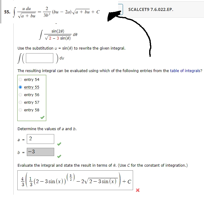 Solved \\[ \\int \\frac{u d u}{\\sqrt{a+b u}}=\\frac{2}{3 | Chegg.com