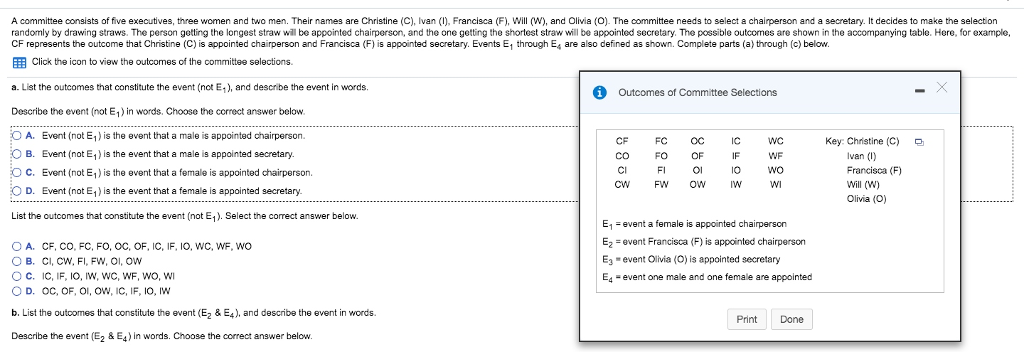Solved A committee consists of five executives, three women | Chegg.com