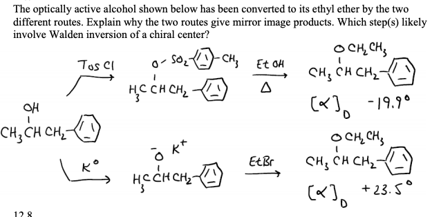 Solved The optically active alcohol shown below has been | Chegg.com