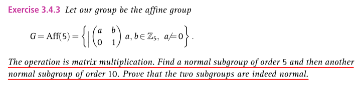 Solved Exercise 3.4.3 Let our group be the affine group a | Chegg.com