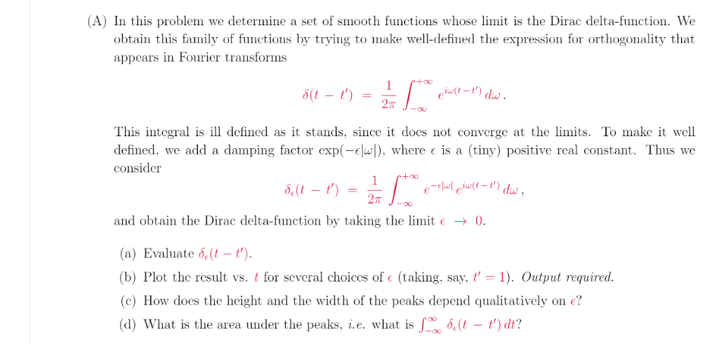 Solved (A) In this problem we determine a set of smooth | Chegg.com