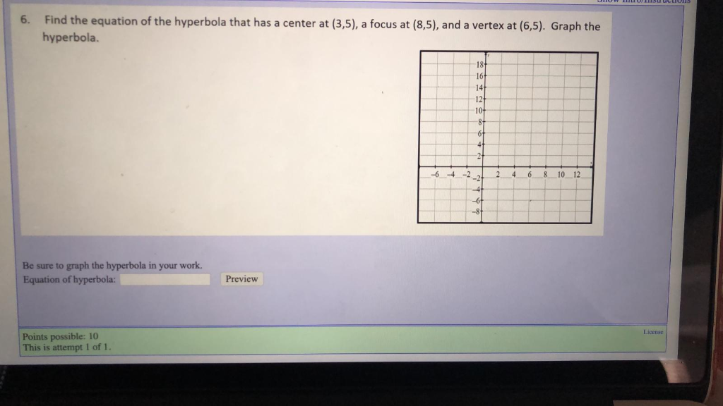 Solved 6. Find the equation of the hyperbola that has a | Chegg.com