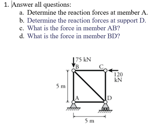 Solved 1. Answer all questions: a. Determine the reaction | Chegg.com