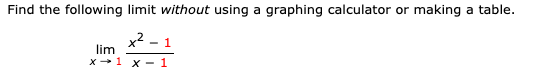 Solved Find the following limit without using a graphing | Chegg.com