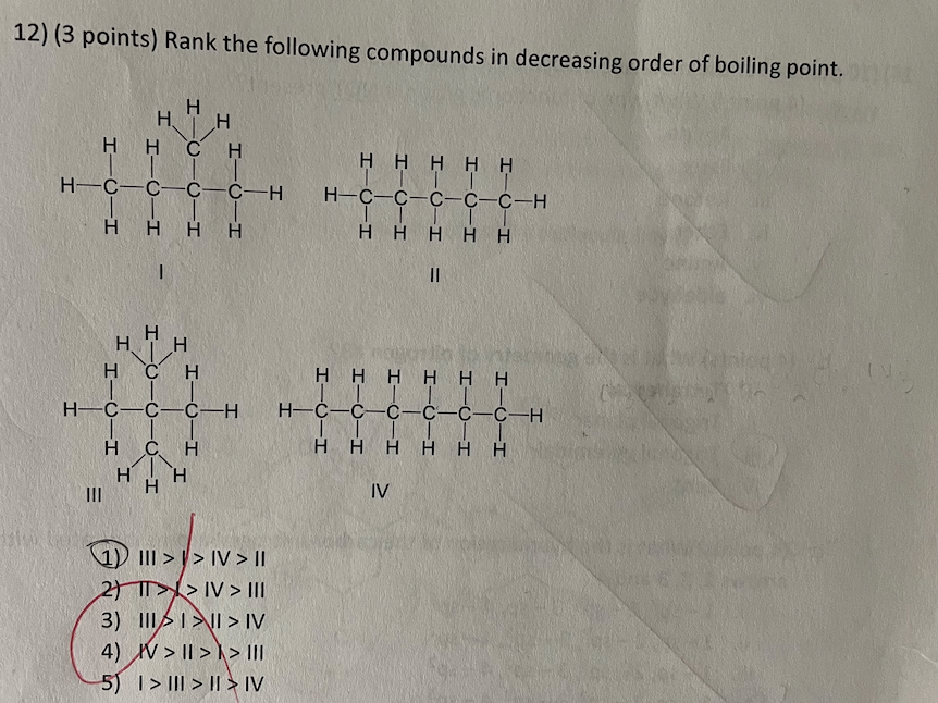 Solved 12) ( 3 points) Rank the following compounds in | Chegg.com