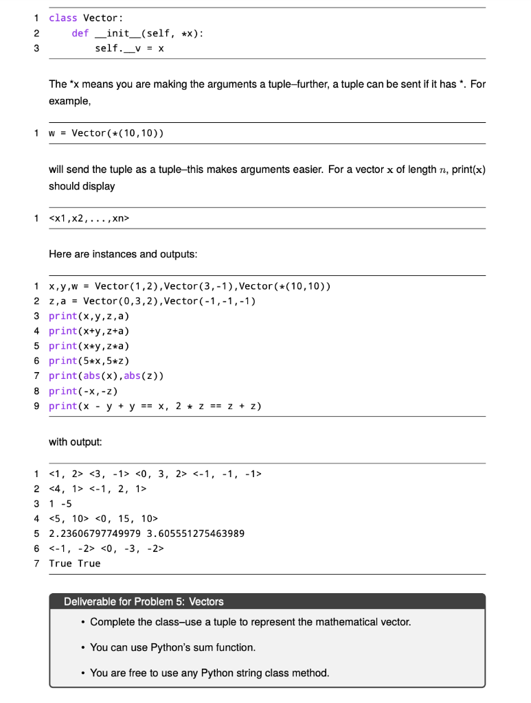 Solved Problem 5: Vector Class In this problem, you'll | Chegg.com