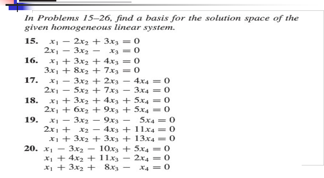 Solved In Problems 15-26, find a basis for the solution | Chegg.com