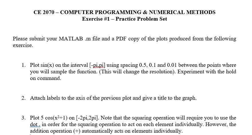 Solved CE 2070 - COMPUTER PROGRAMMING & NUMERICAL METHODS | Chegg.com