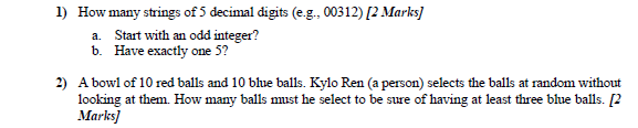 Solved 1 How Many Strings Of 5 Decimal Digits Eg 00312 8242